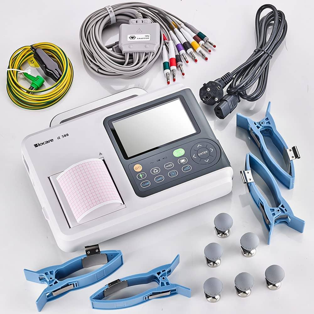 Portable 12-Lead ECG Machine for Professional Usage. 3-Channel EKG Machine with Analysis and ...